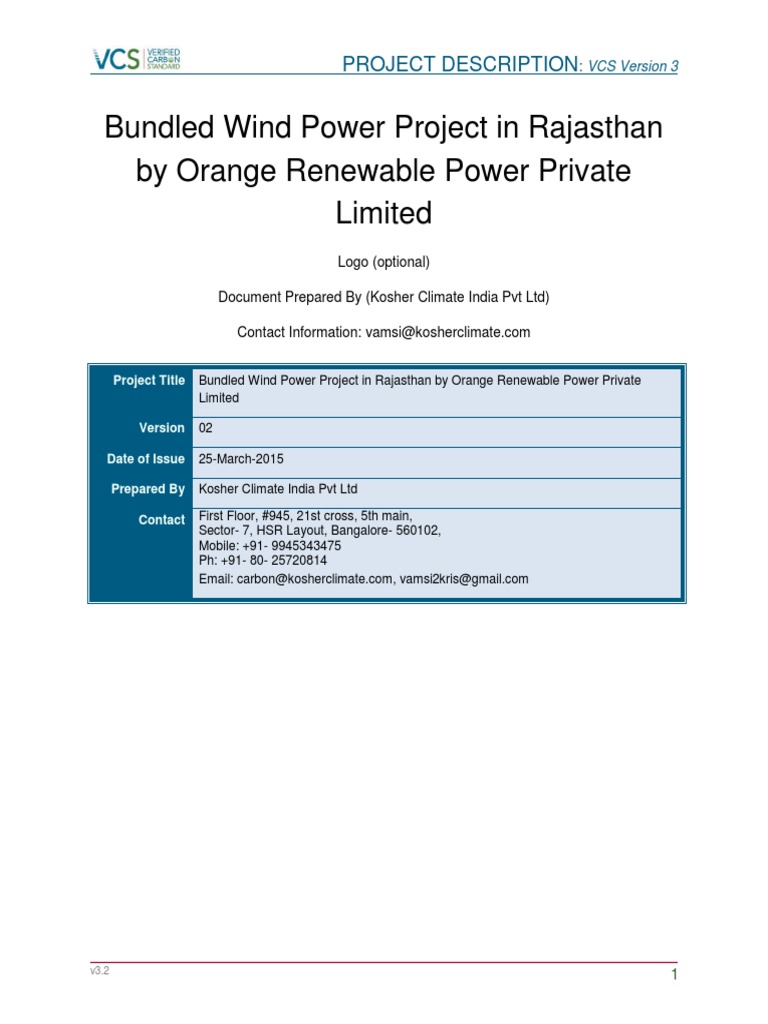 Bundled Wind Power Project in Rajasthan by Orange Renewable Power ...