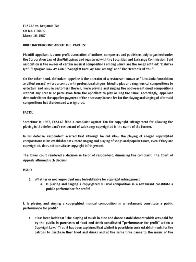 Filscap Vs | PDF | Copyright | Public Domain