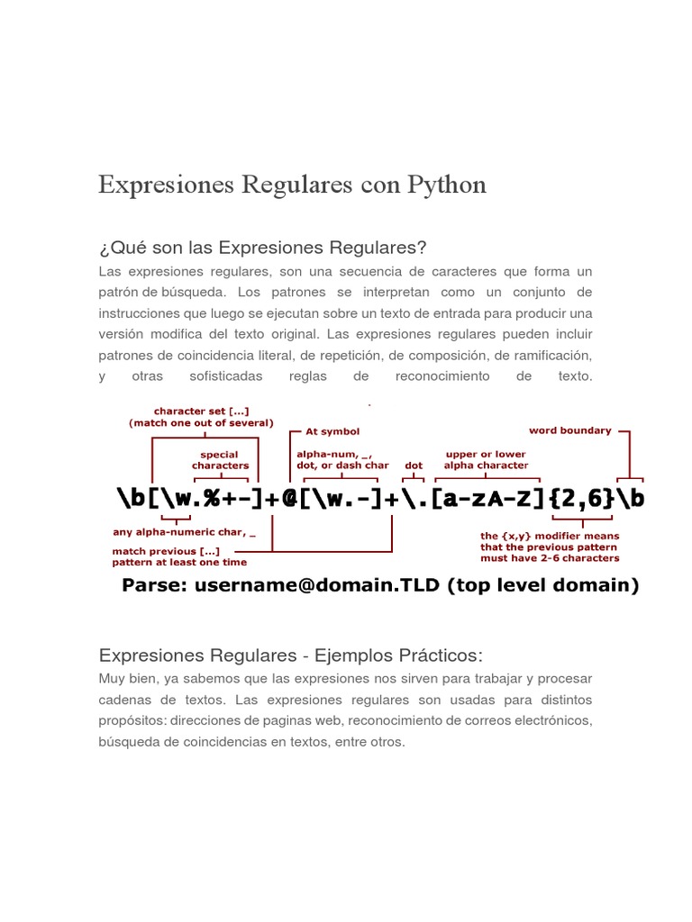 Expresiones Regulares | PDF | Expresión regular | Python (lenguaje de programación)