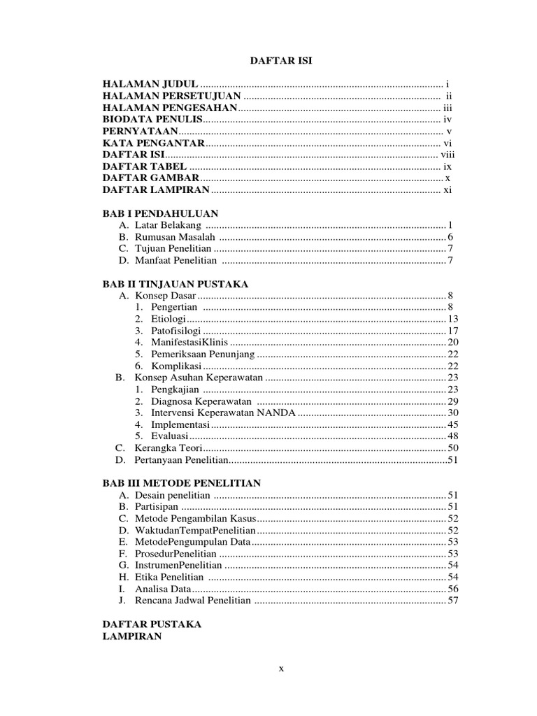 Daftar Isi Bab 1, 2, 3 | PDF