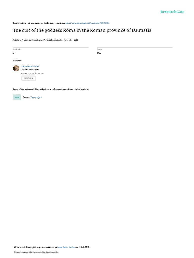 The Cult of The Goddess Roma PDF | PDF | Augustus | Roman Empire