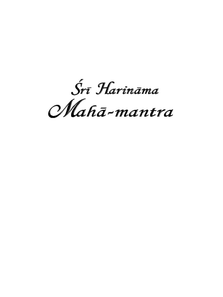 Harinama - Maha Mantra 3ed 2012 PDF | PDF