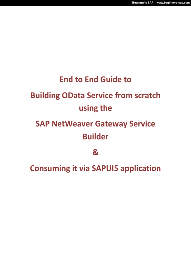 End To End OData Service SAPUI5 Application PDF | PDF