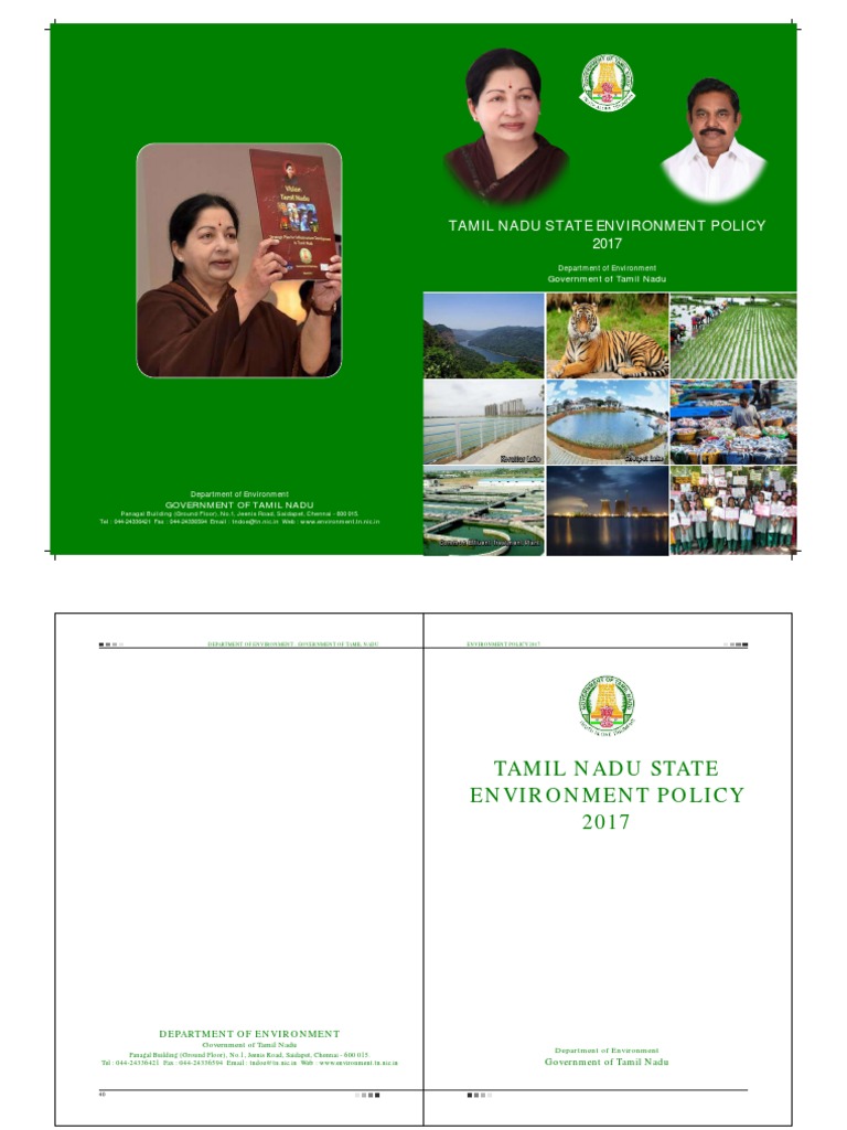 Tamil Nadu State Environment Policy 2017 | PDF | Groundwater ...