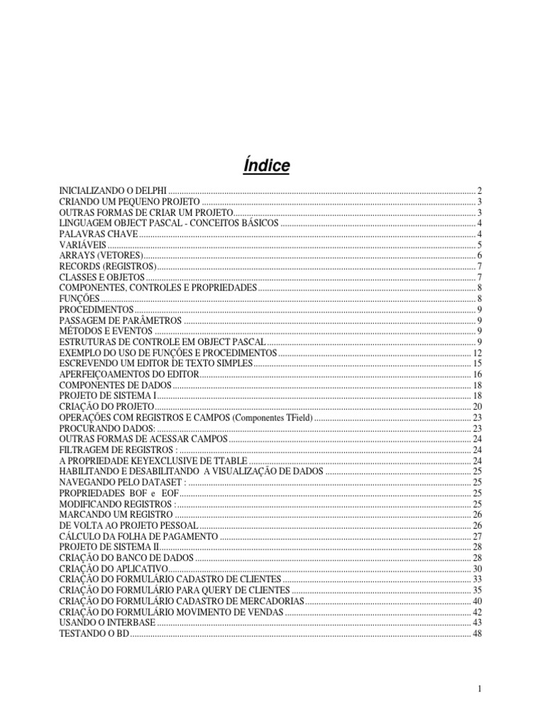 Apostila de Delphi PDF | PDF