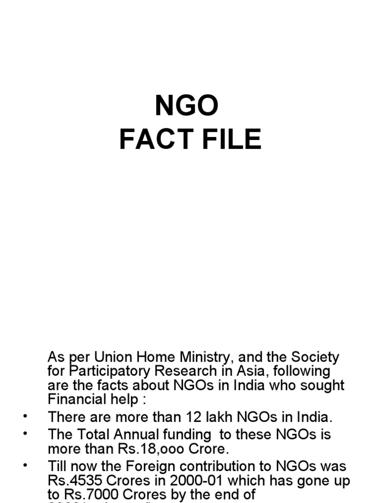 NGO Fact File | PDF | Agricultural Machinery | Non Governmental ...