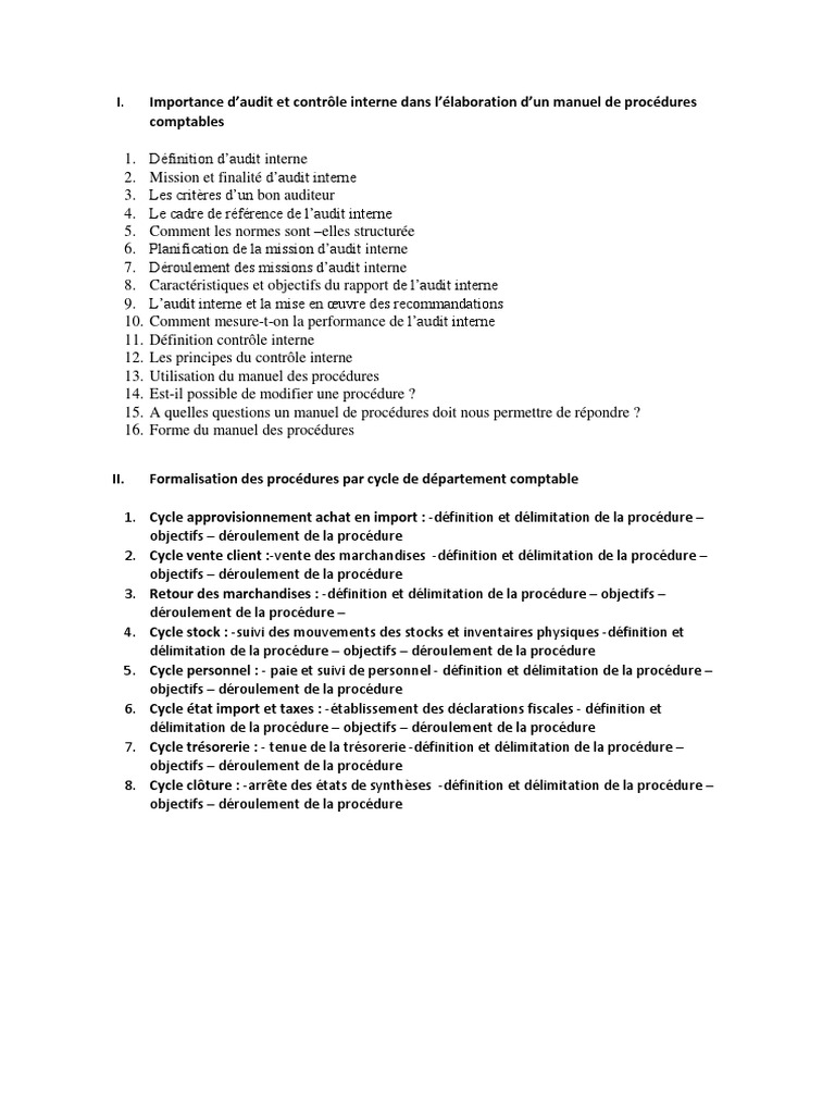 Manuel de Procédures Comptables et Audit | PDF | Comptabilité | Audit
