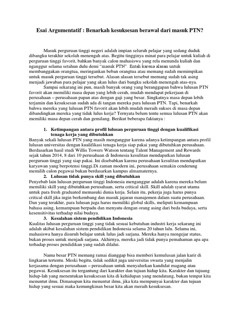 Esai Argumentatif | PDF