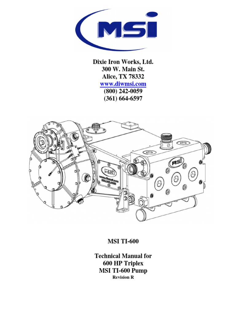 MSI Triplex Pump Manual English | PDF | Pump | Valve