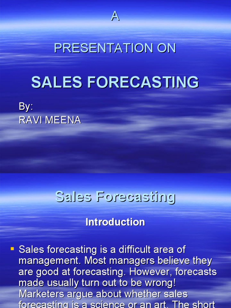 Sales Forecasting PPT 1 | PDF