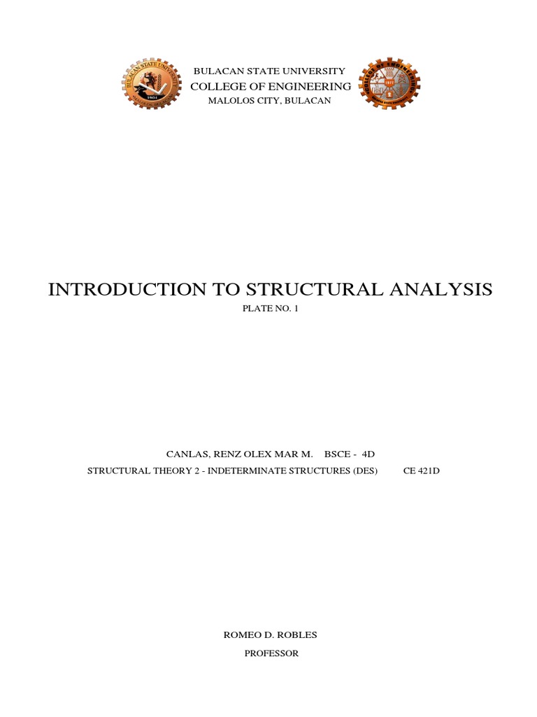 Introduction To Structural Analysis: College of Engineering | PDF ...