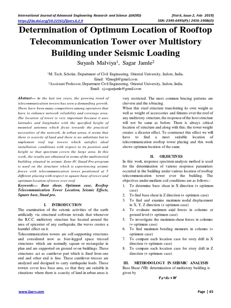 Optimal Rooftop Tower Location in Seismic Areas | PDF | Earthquakes ...