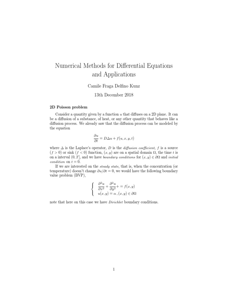 Numerical Methods For Differential Equations and Applications | PDF