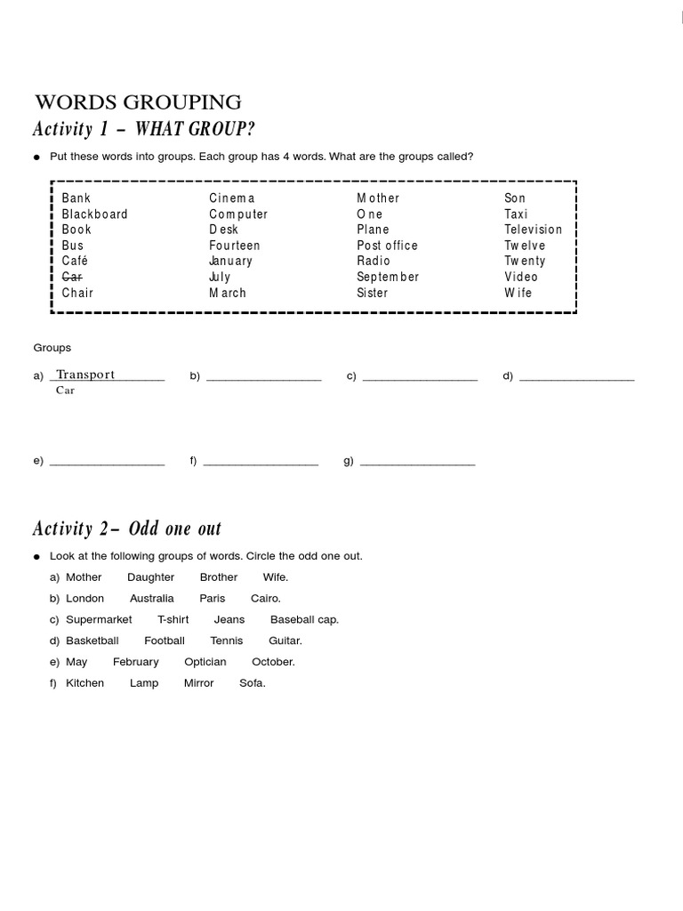 Words Grouping | PDF