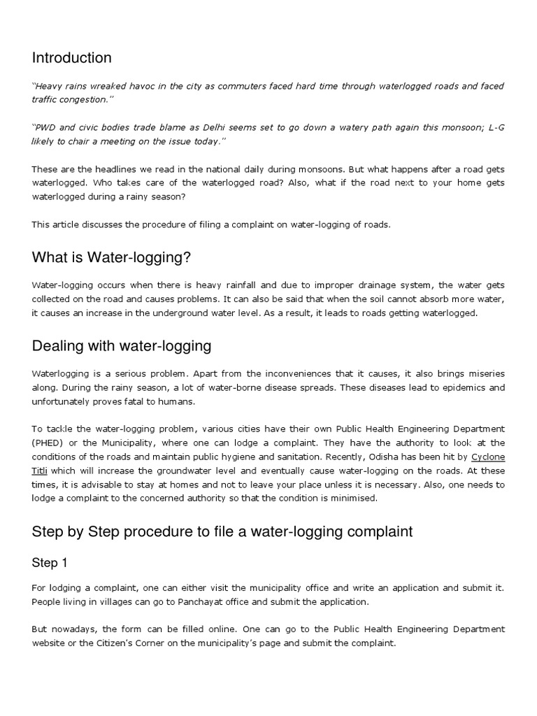 Water Logging | PDF | Groundwater | Drainage