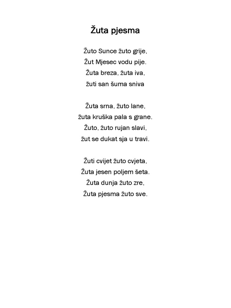 Žuta Pjesma | PDF