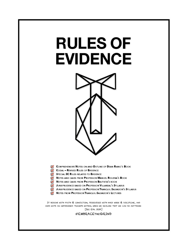 CLARENCE TIU - Evidence Notes (Last Edit-Jan2018) | Download Free PDF ...