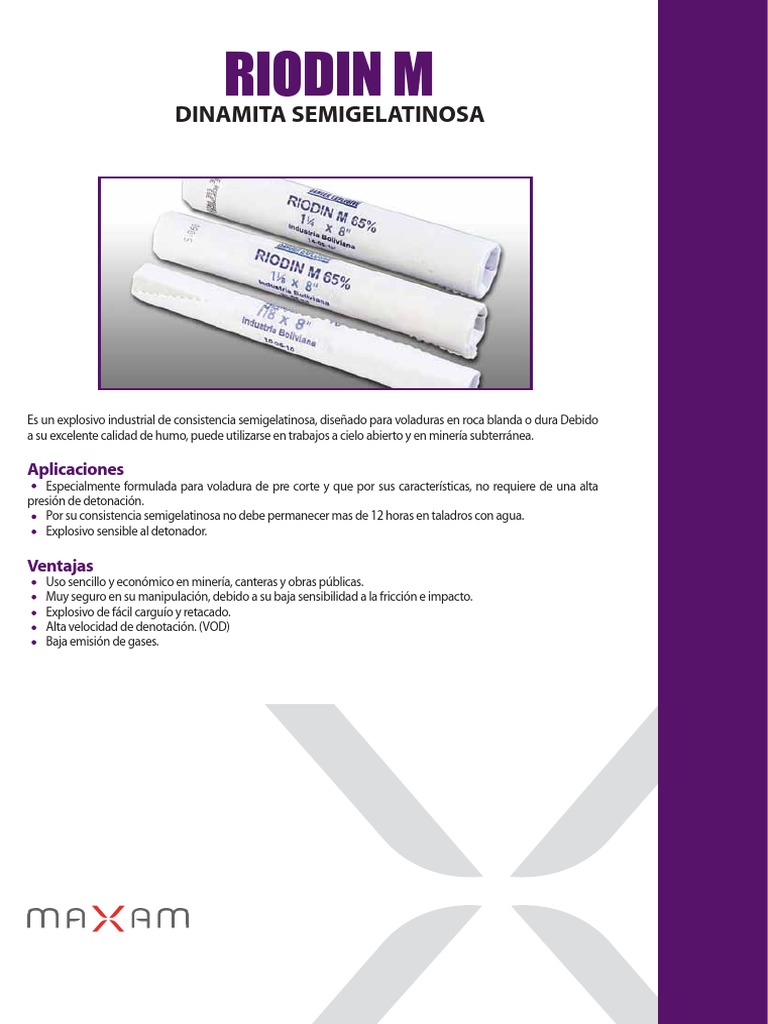 Explosivo Semigelatinoso RIODIN M | PDF | Naturaleza | Química