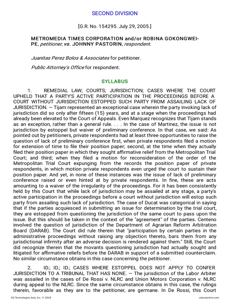 Metromedia Times Corp. v. Pastorin20180404-1159-1eltt07 | PDF ...