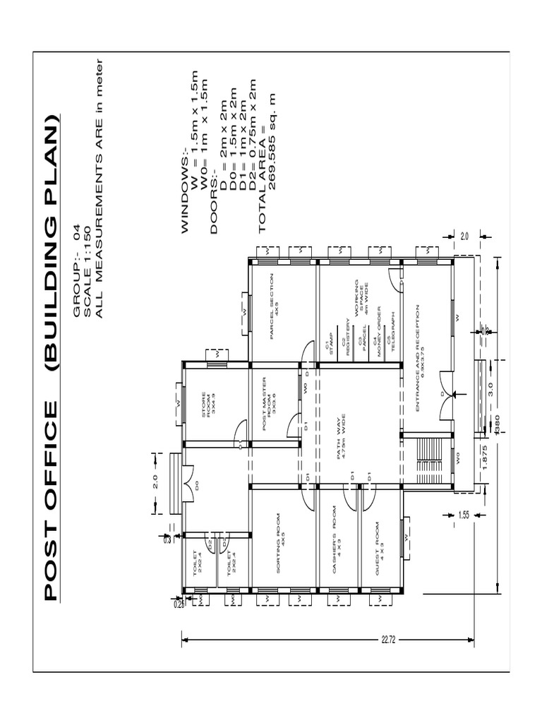 Post Office Building Plan and Layout | PDF