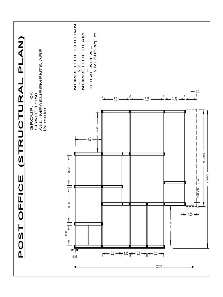 Post Office Structural Plan Drawing | PDF