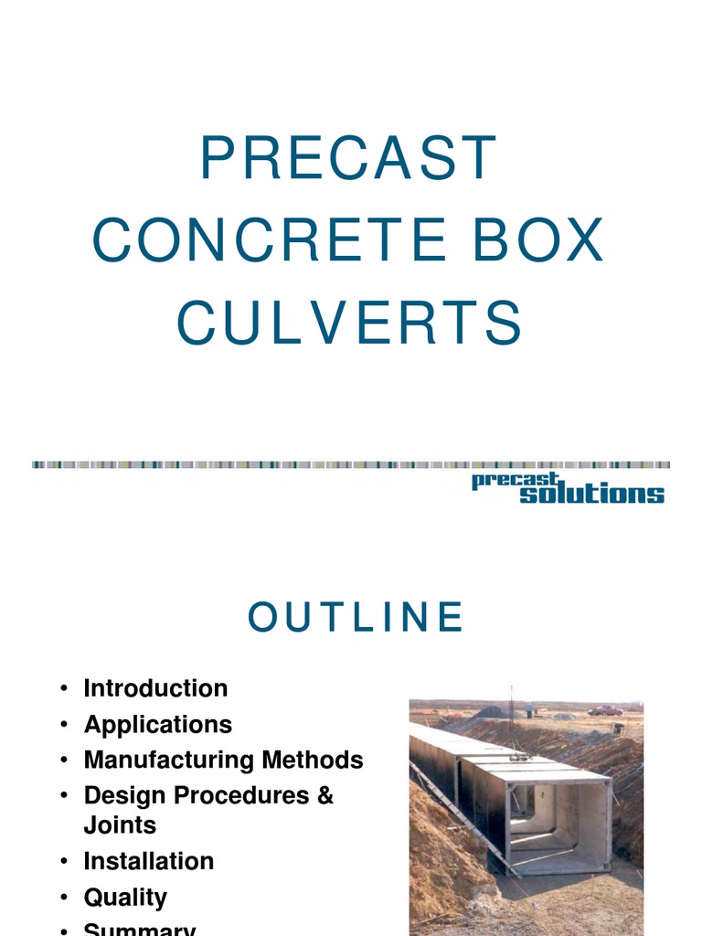 Box Culvert Presentation | PDF | Tunnel | Stormwater