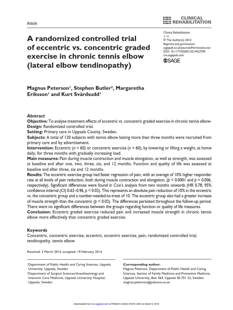 A Randomized Controlled Trial of Eccentric vs. Concentric Graded ...