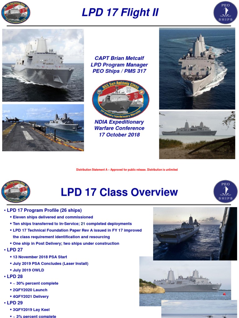 PMS 317 - PEO Ships, CAPT Brian Metcalf, LPD Program Manager, PEO Ships ...