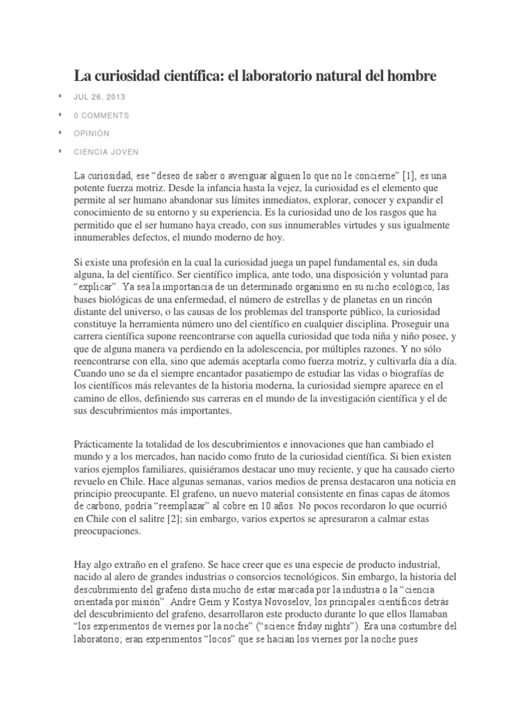La Curiosidad Científica | PDF | Science | Conocimiento