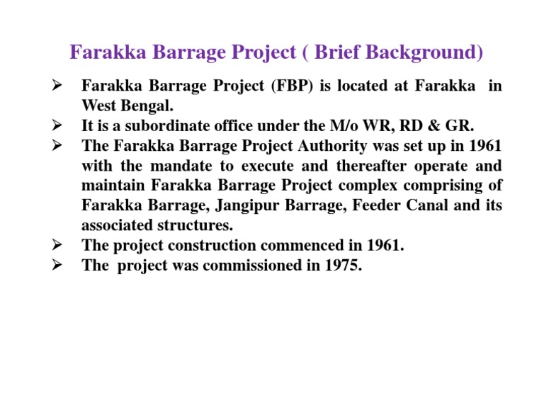 Overview of Farakka Barrage Project | PDF