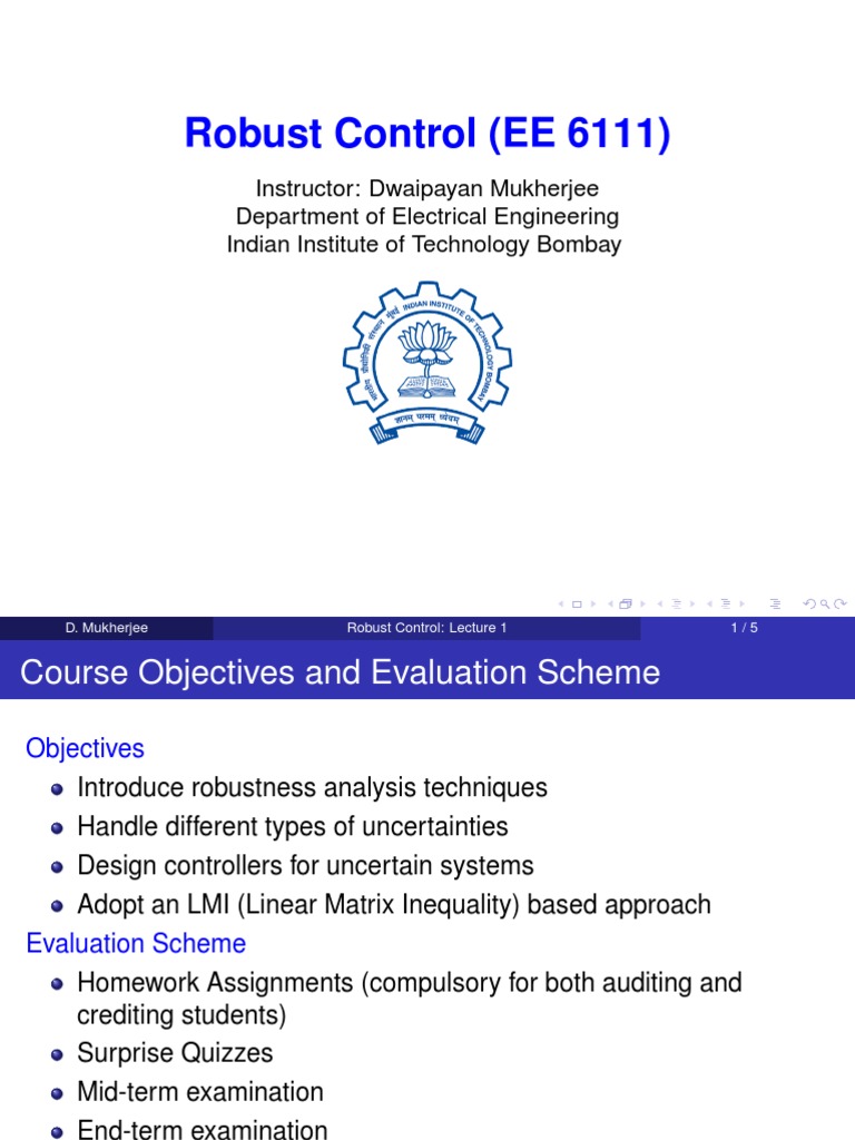 Robust Control Techniques Overview | PDF | Teaching Methods & Materials ...