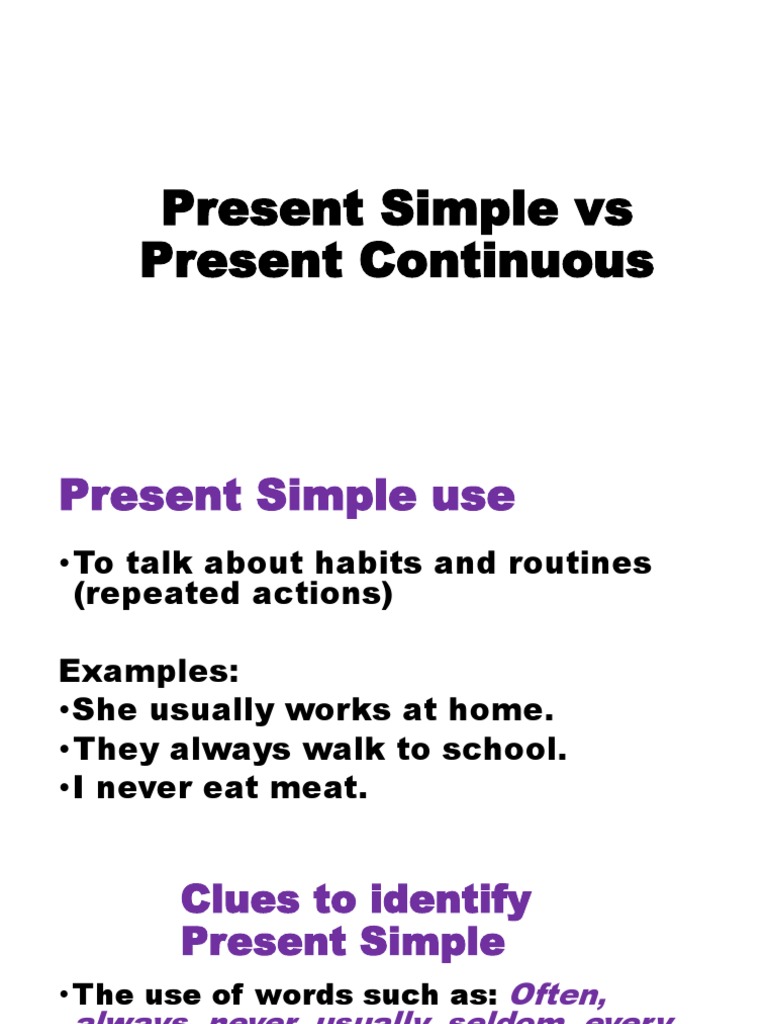 Present Simple Vs Present Continuous | PDF