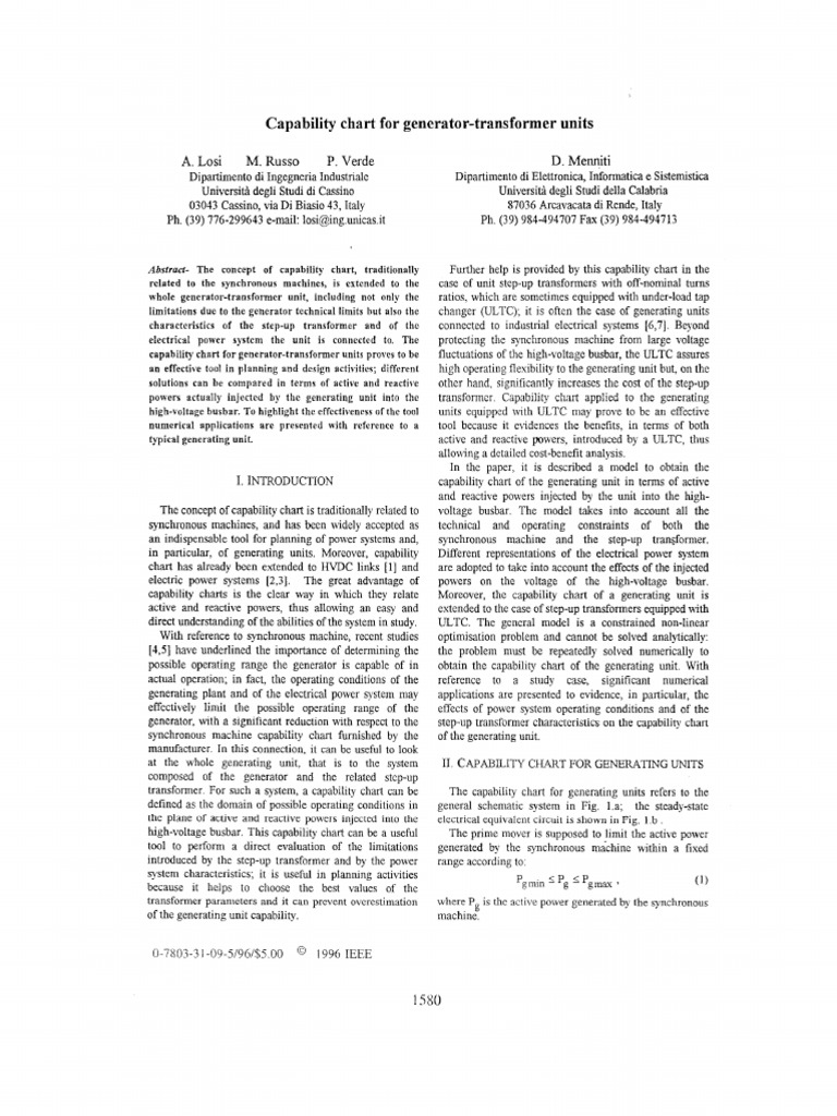 Capability Chart For Generator-Transformer Units | PDF | Electric Power ...