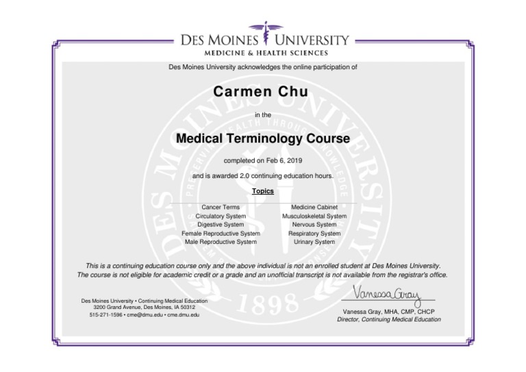 Medical Terminology Course | PDF | Wellness