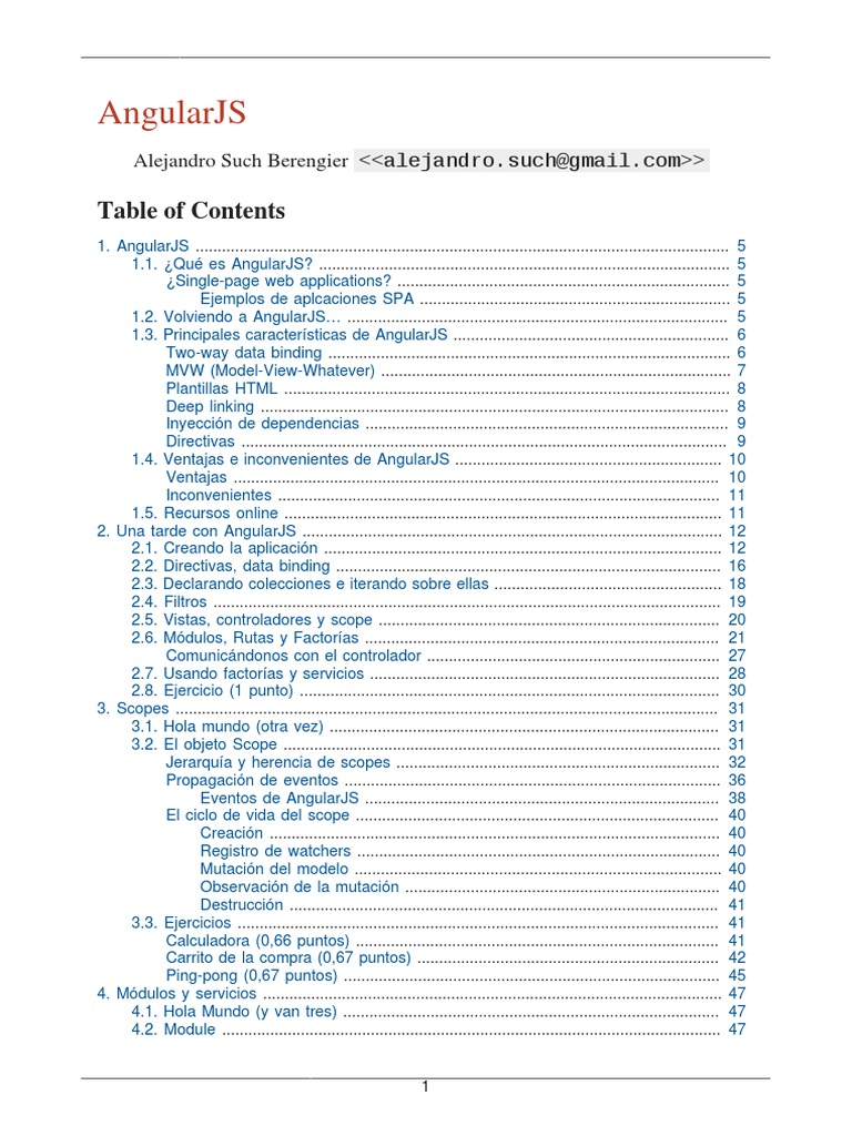 Manual Básico de AngularJS PDF | PDF | Js angular | Script Java Manual Básico de AngularJS PDF | PDF | Js angular | Script Java