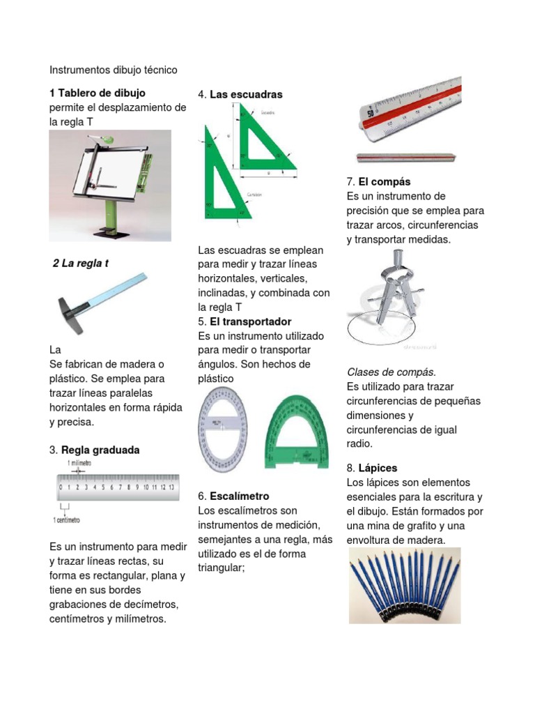 Instrumentos Dibujo Técnico | PDF | Dibujo | Lápiz