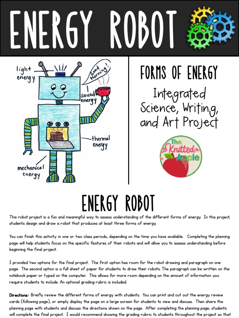 Forms of Energy Robot Project | PDF | Rubric (Academic) | Paragraph