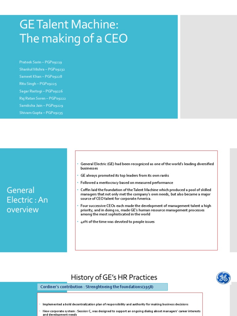 GE Talent Machine: The Making of A CEO | PDF | General Electric | Human ...