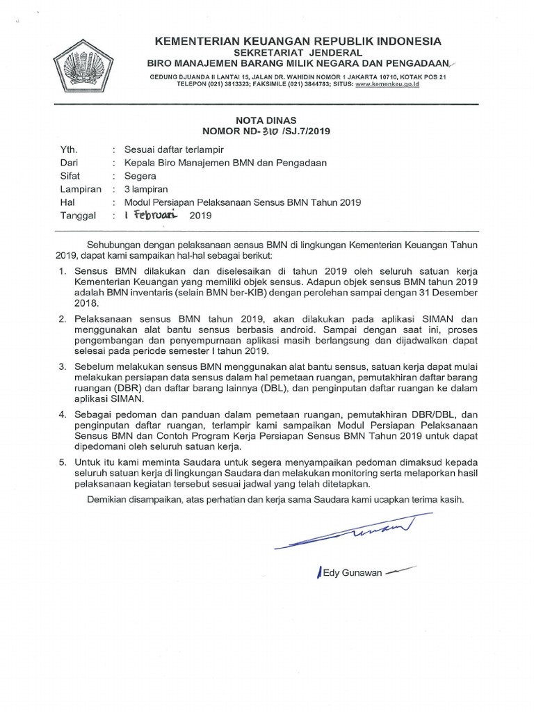 Modul Persiapan Sensus BMN 2019 | PDF