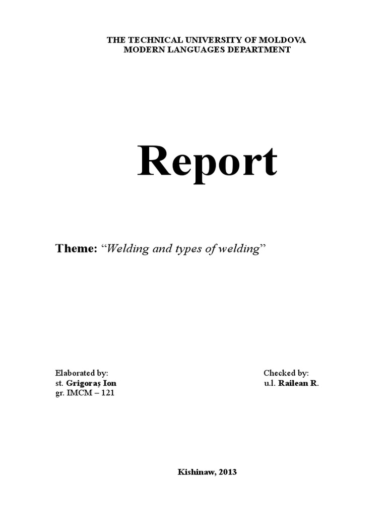 Report - Welding and Types of Welding | PDF | Welding | Construction