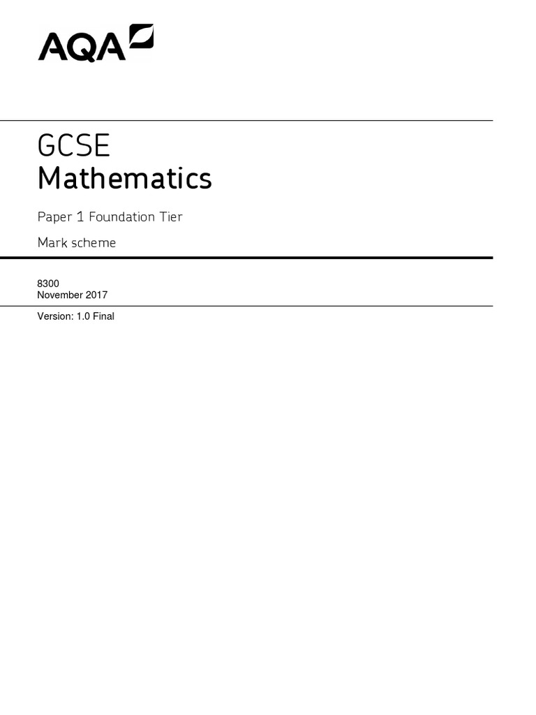 Gcse Mathematics: Paper 1 Foundation Tier | PDF | Fraction (Mathematics ...