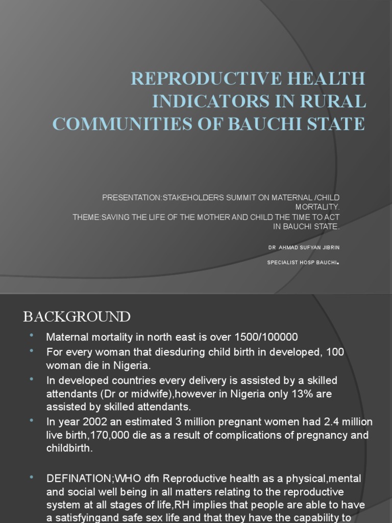 Reproductive Health Indicators in Rural Communities of Bauchi | PDF ...
