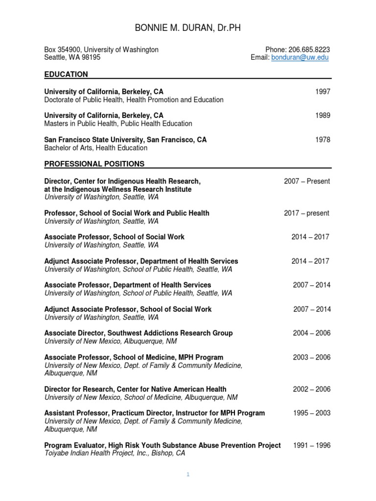 Bonnie M. Duran, DR - PH: Education | PDF | Public Health | Substance Abuse
