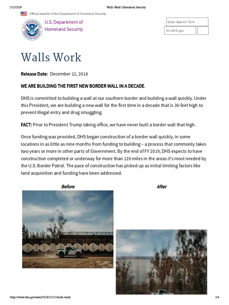 Walls Work - Homeland Security | PDF | Mexico–United States Border ...