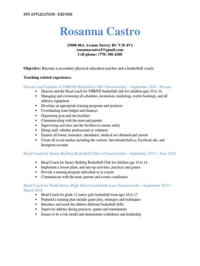 PDP Resume Application | PDF | Physical Education | Lesson Plan