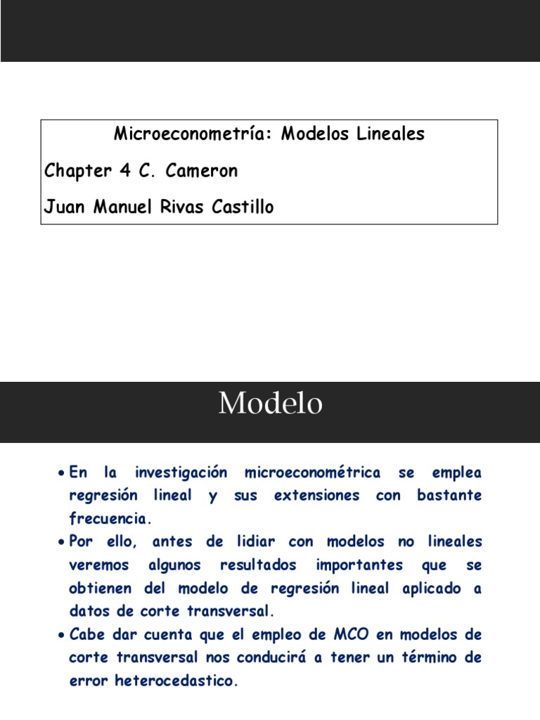 Microeconometria | PDF | Estadísticas multivariantes | Análisis de ...