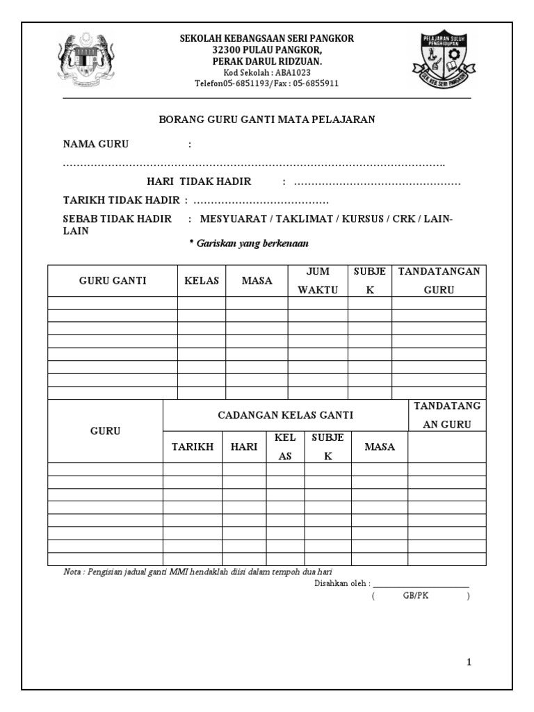 Borang Mmi 2019 SKSP | PDF