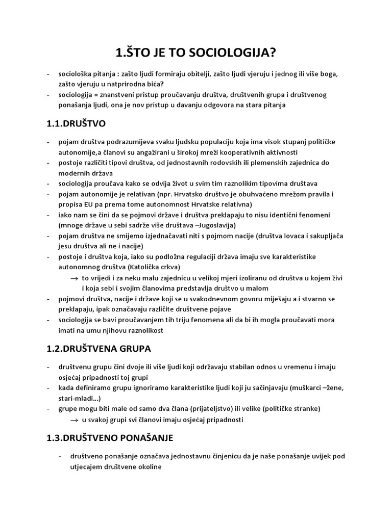 Sociologija Skripta Nova | PDF