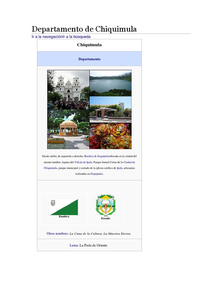 Chiquimula: Cultura y Turismo en Guatemala | PDF | America latina