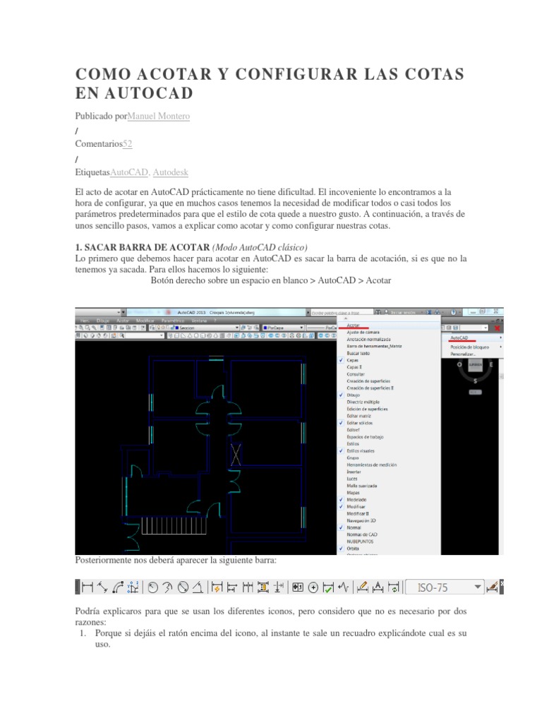 Como Acotar y Configurar Las Cotas en Autocad | PDF | Archivo de ...